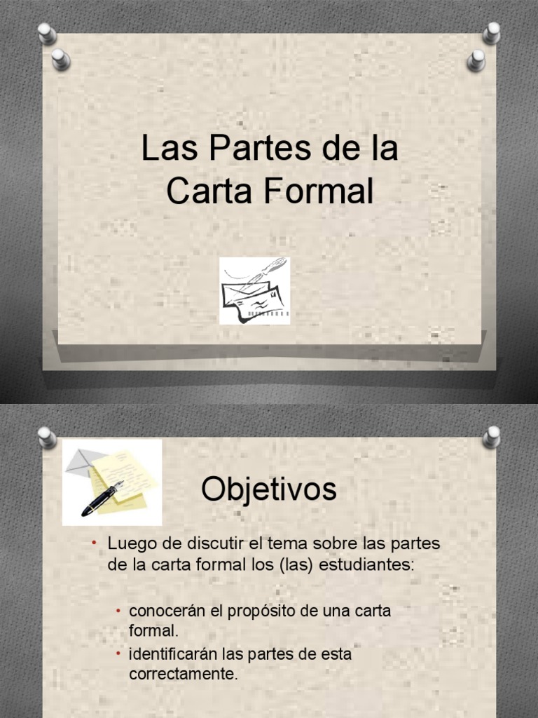 Las Partes de La Carta Formal | PDF | Escritura | Cognición