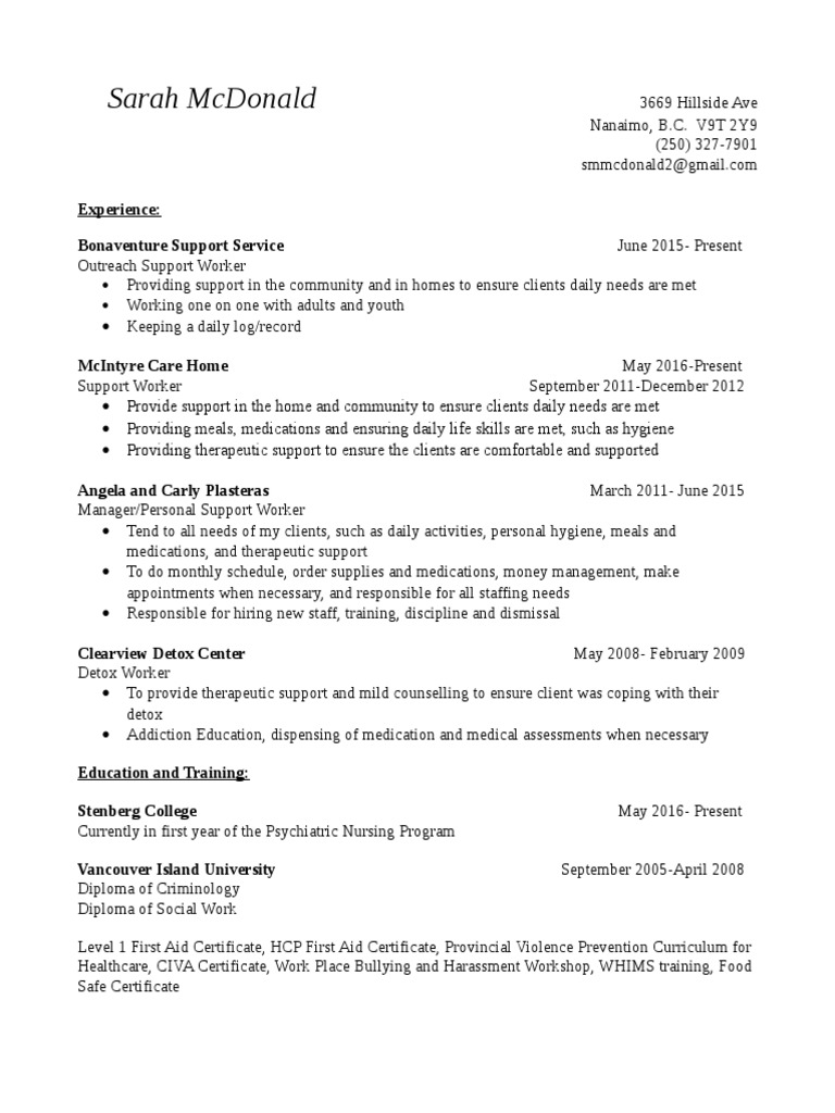 Sarah Resume 2016 | PDF | Career & Growth | Self-Improvement