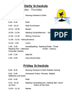1st Grade Daily Schedule | PDF