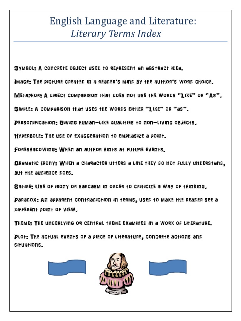 Literary Terms and Examples Quiz | PDF | Irony | Poetry