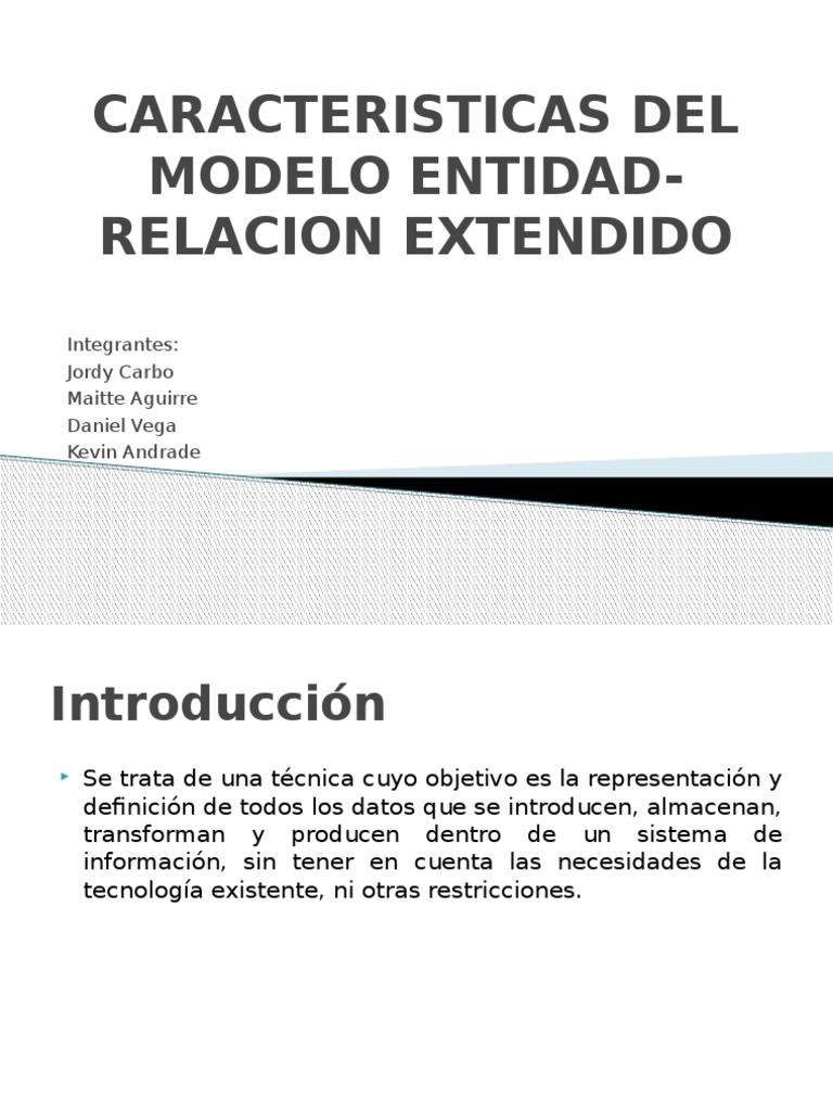 Caracteristicas Del Modelo Entidad Relacion Extendido | PDF | Modelo ...