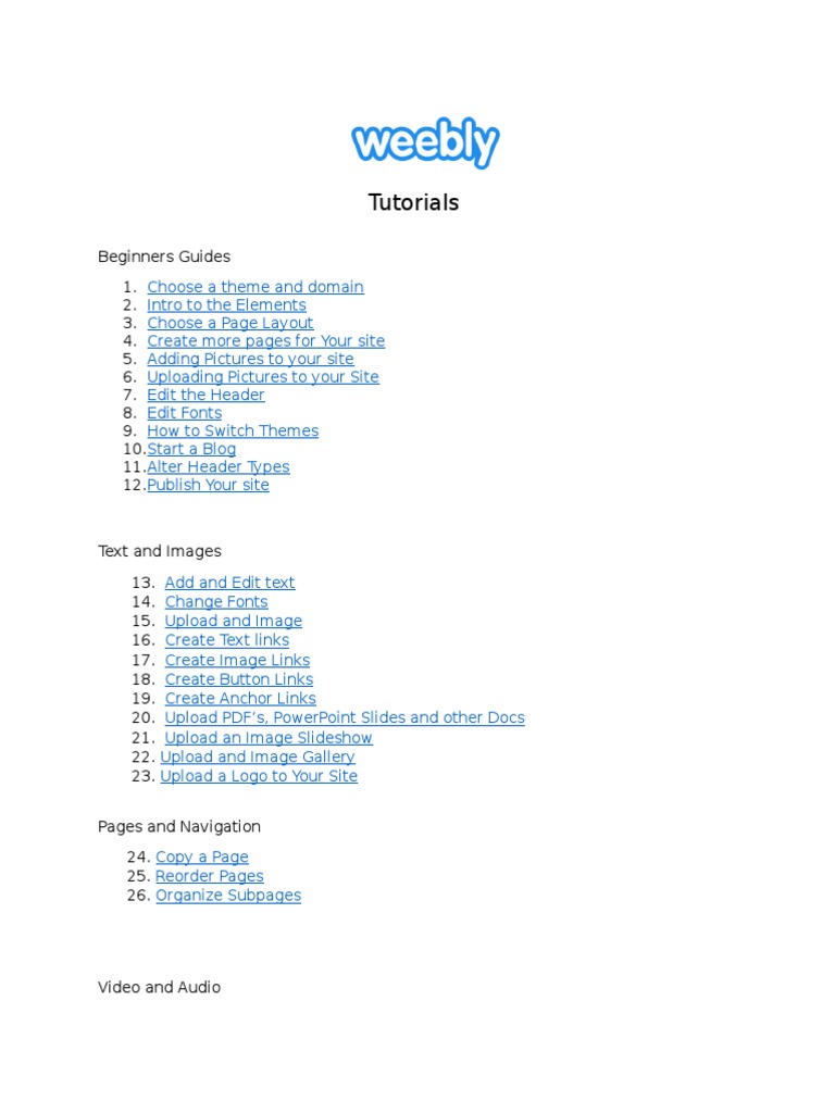 Tutorials Weebly Pdf