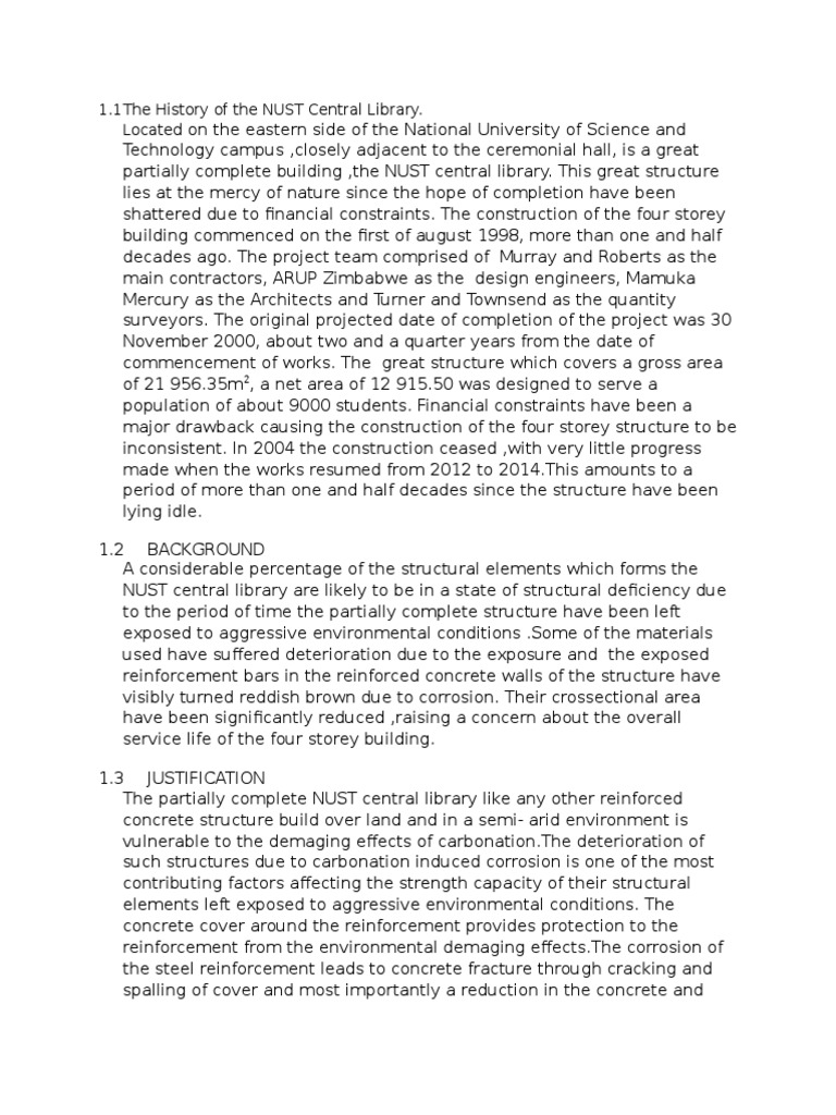 The History of The NUST Central Library | PDF | Reinforced Concrete ...