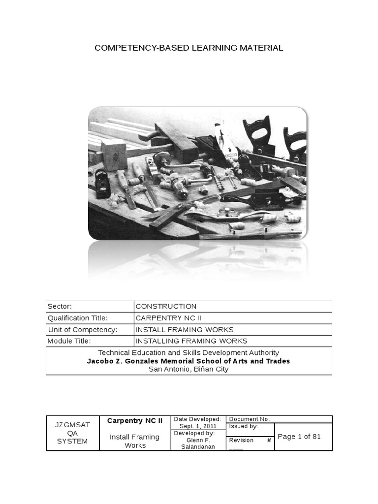 Carpentry Framing Skills Guide | PDF | Framing (Construction) | Lumber