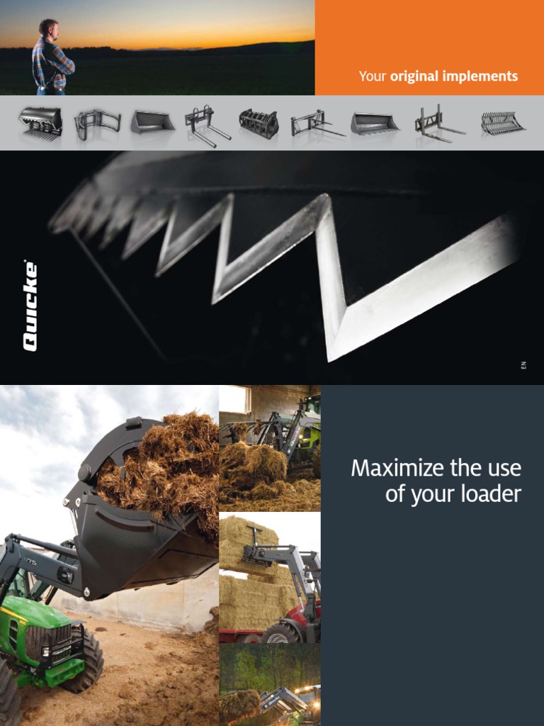 Quicke Implement Leaflet NEW | PDF | Tractor | Loader (Equipment) Quicke Implement Leaflet NEW | PDF | Tractor | Loader (Equipment)