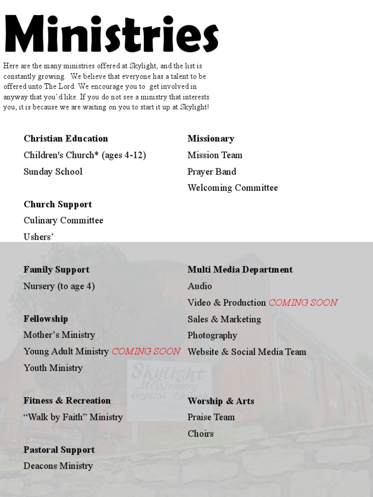 Ministry List | PDF