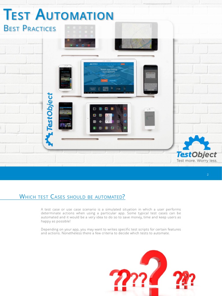 Test Automation-Best Practices | PDF | Automation | Mobile App