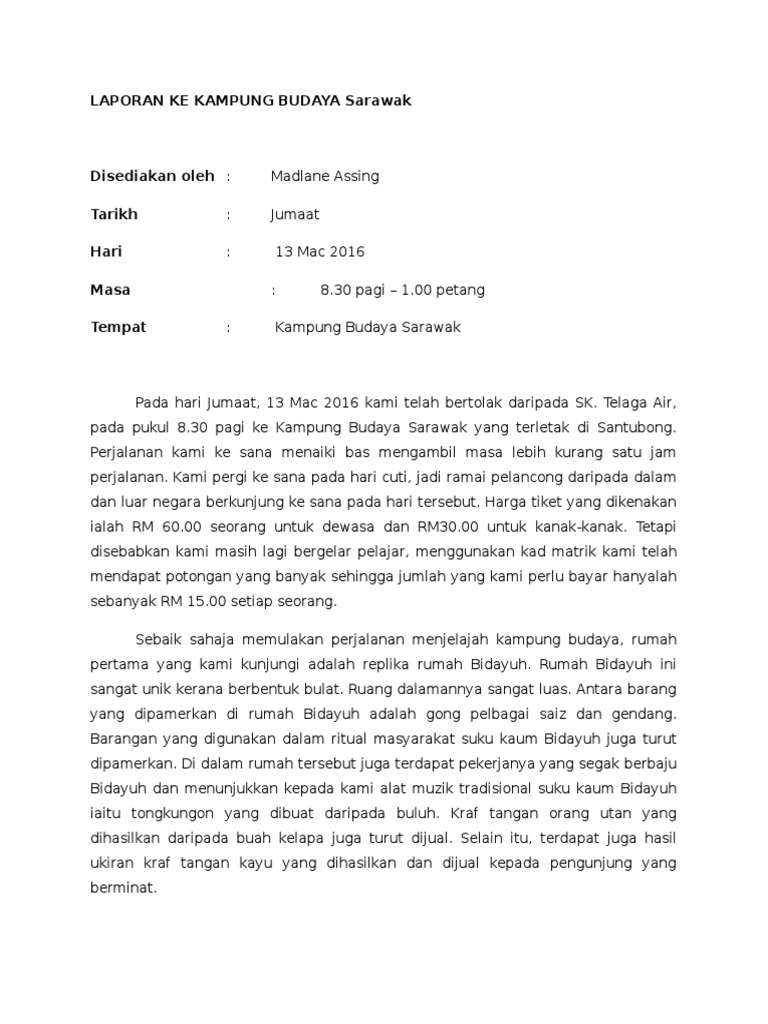 Laporan Lawatan Tahun 6 | PDF