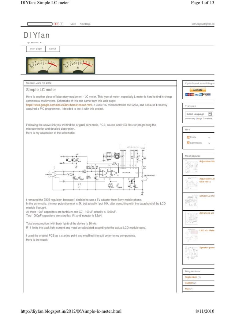Simple LC Meter | PDF | Relay | Pic Microcontroller