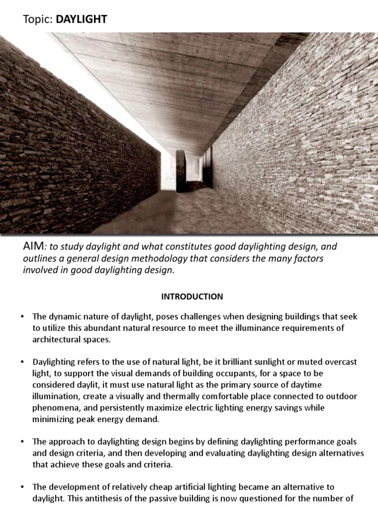 Daylight | PDF | Lighting | Light