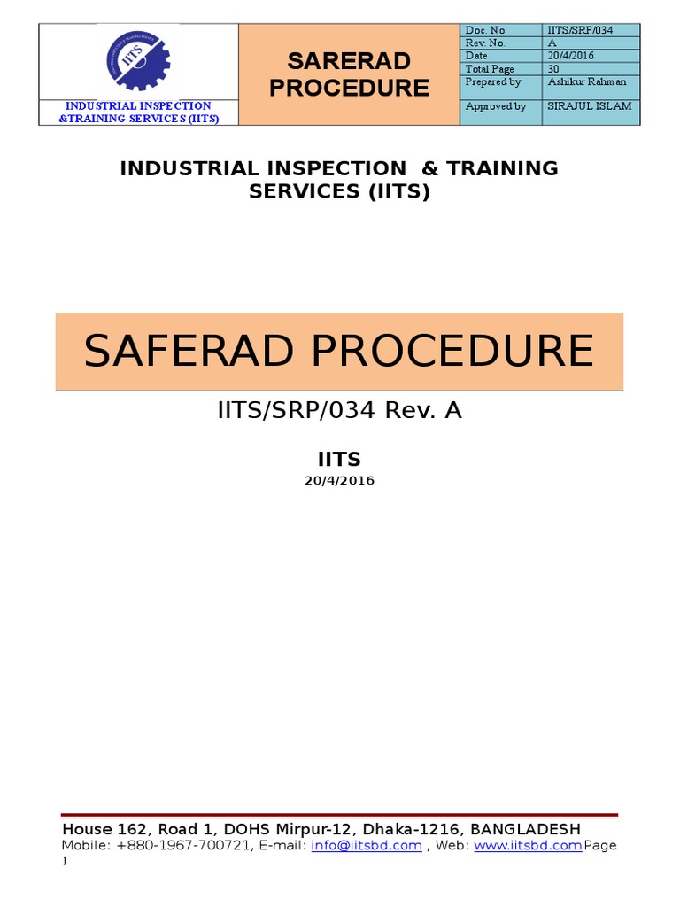 034-Saferad Procedure | PDF | Nondestructive Testing | Safety