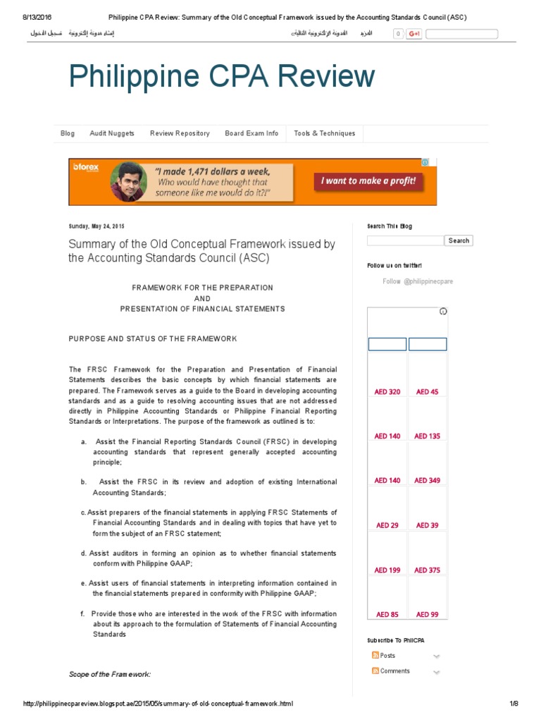 Philippine CPA Review_ Summary of the Old Conceptual Framework Issued ...
