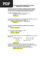2019 Grade 4 Math Challenge Division Finals Questions and Answers | PDF ...