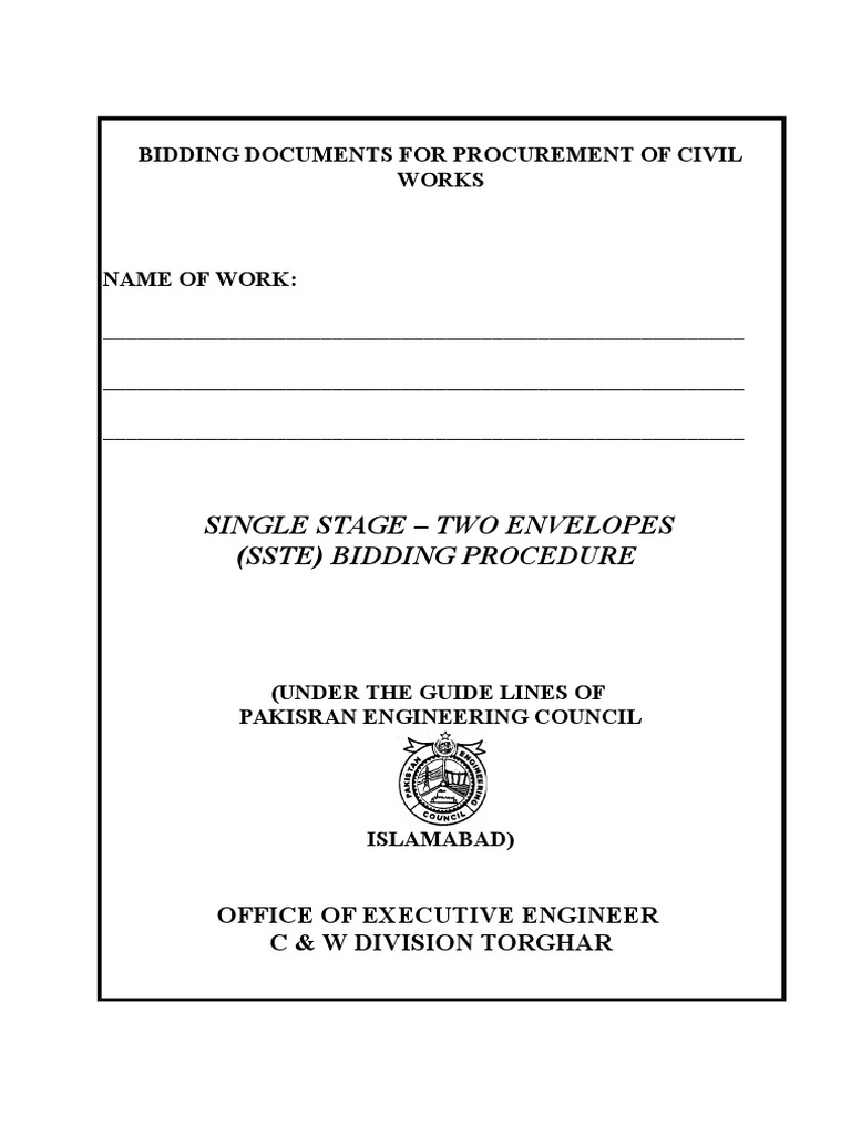 Single Stage Two Envelope Bidding Guide | PDF | Specification ...
