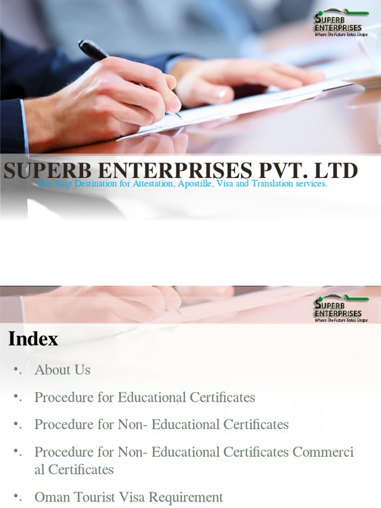 Oman Document Certificate Attestation Services | PDF | Travel Visa ...