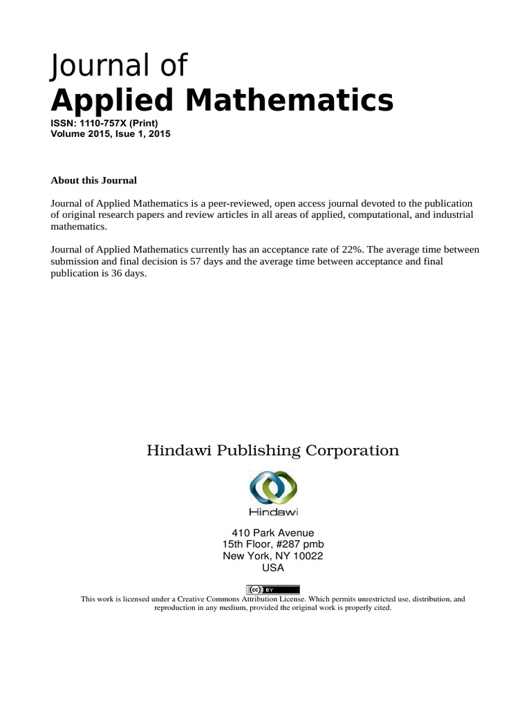 Journal of Applied Mathematics-1 | PDF | Wavelet | Biometrics