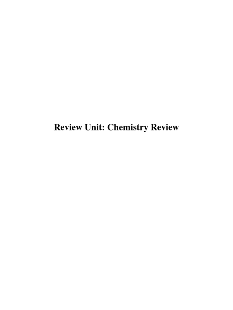 Chemistry Review PDF | PDF | Scientific Method | Chemical Elements