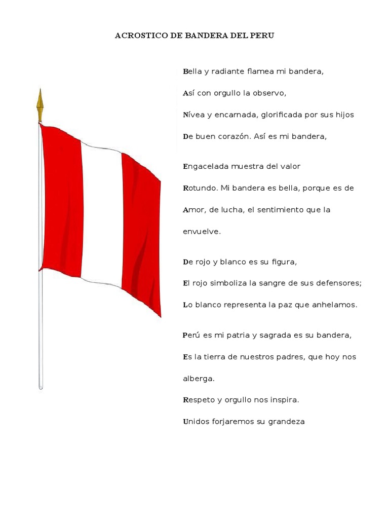 Acrostico de Bandera Del Peru