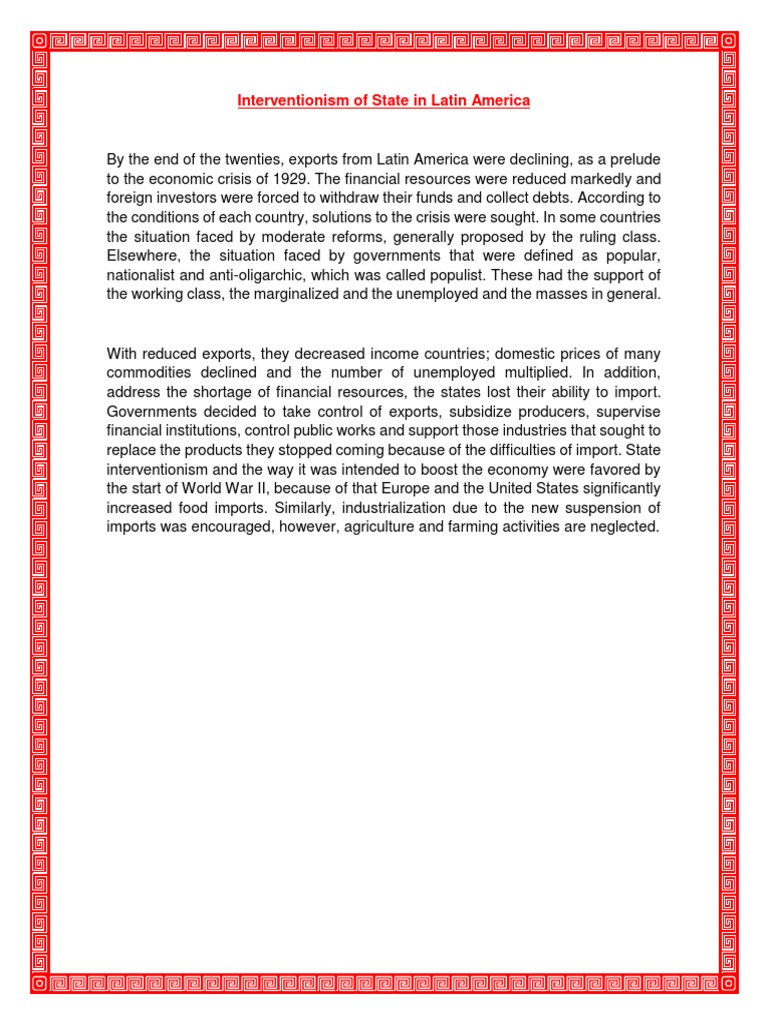 Interventionism of State in Latin America | PDF