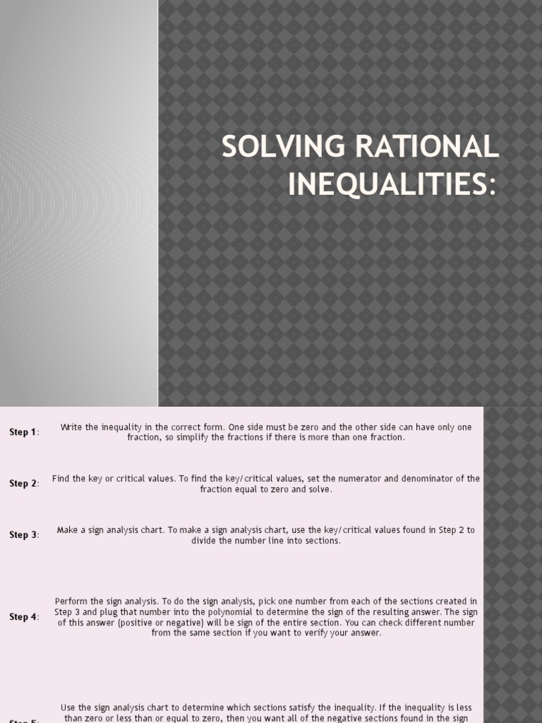 Solving Rational Inequalities | PDF