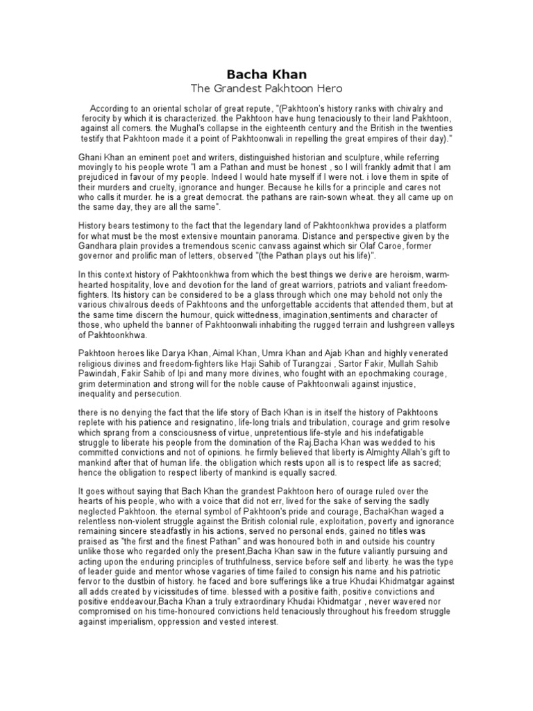 Bacha Khan Baba | PDF | Pashtuns