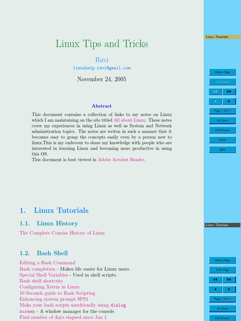 Linux Tips and Tricks 2005 | PDF | Computers