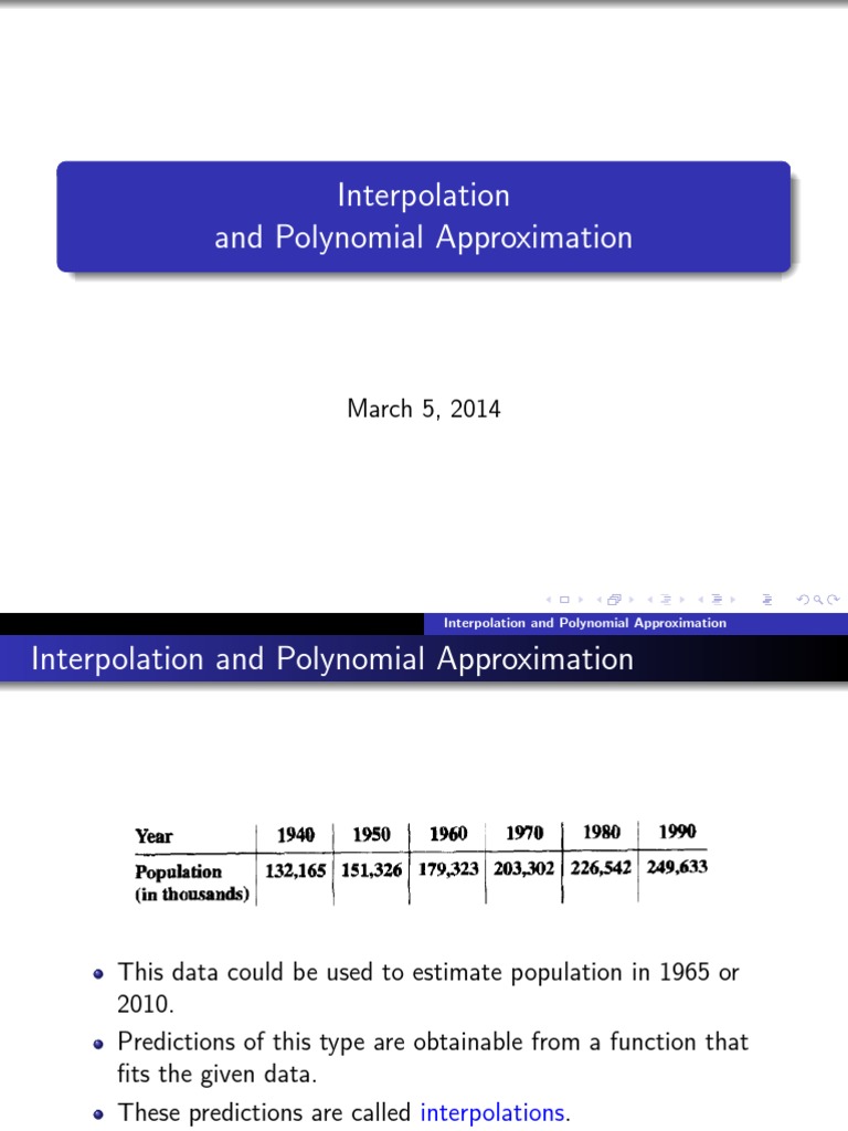 Interpolation and Polynomial | PDF | Interpolation | Polynomial