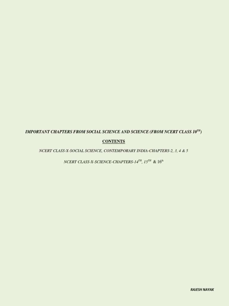 Ncert-Science and Social Science (10th Class) | PDF | Business