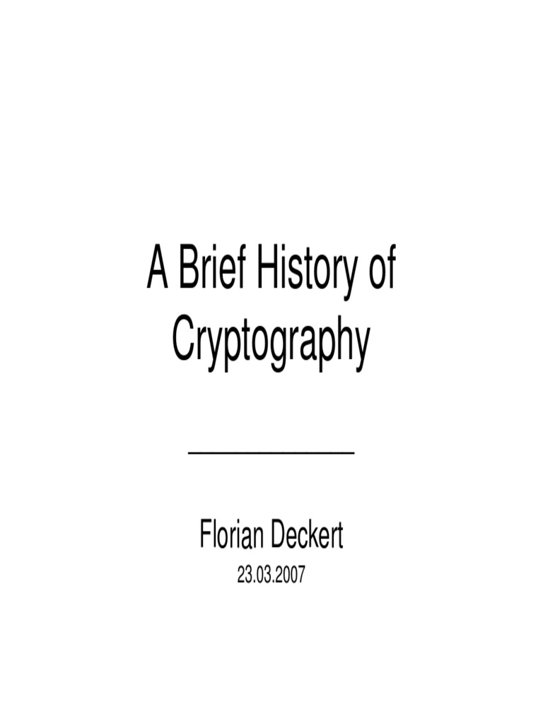 A Brief History of Cryptography | PDF | Cipher | Cryptography