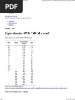 Equivalencias AWG/MCM a mm2 | PDF