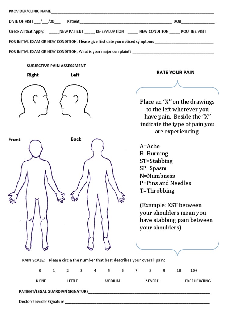 Chiropractic Exam Form | PDF