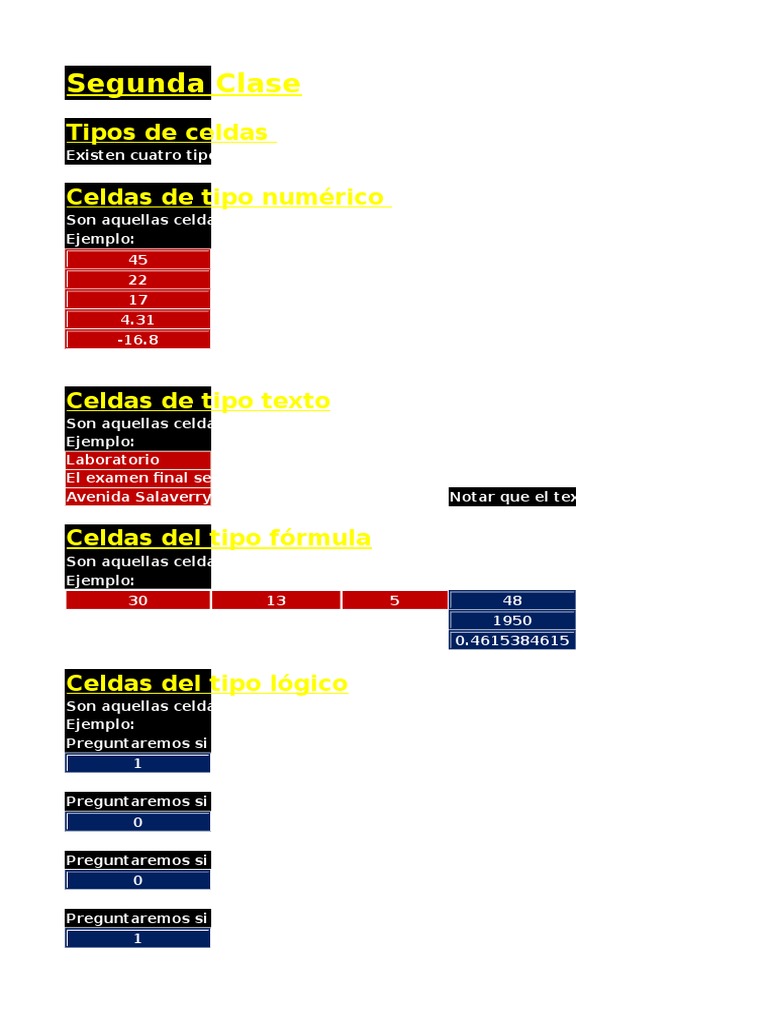 Clase 2 - Excel Básico | PDF | Argumento | Hoja de cálculo