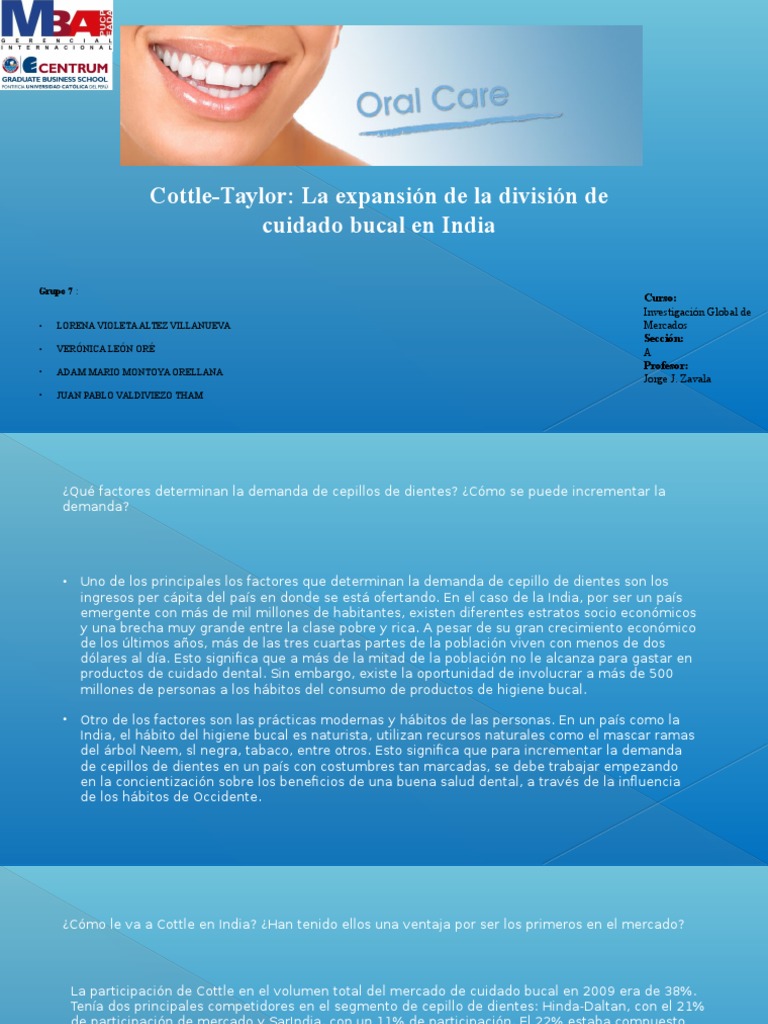 Cottle-Taylor: Éxito en Cuidado Bucal en India | PDF | Diente humano ...