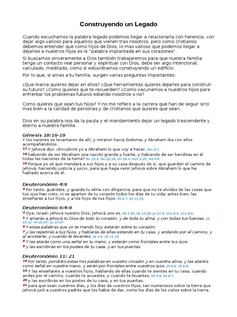 Construyendo Un Legado Espiritual | PDF | Oración | Amor