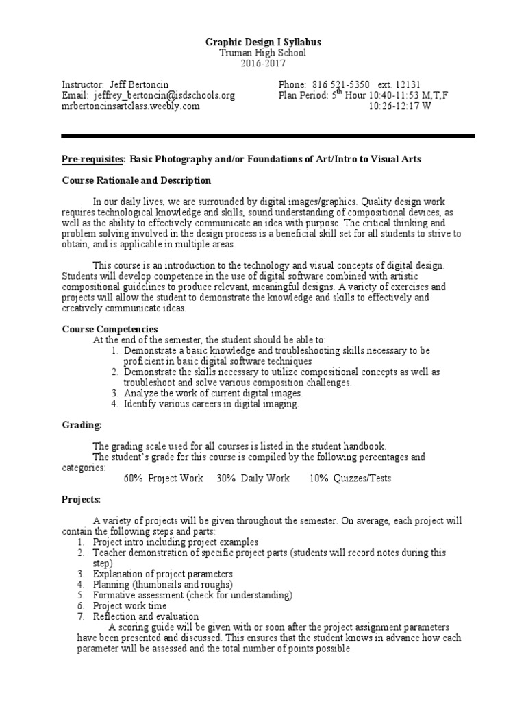 Graphicdesignsyllabus 1617 | PDF | Design | Cognition