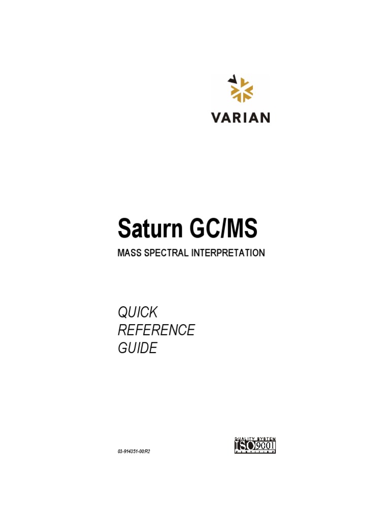 Saturn GC/MS: Quick Reference Guide | PDF | Molecules | Chemical Compounds