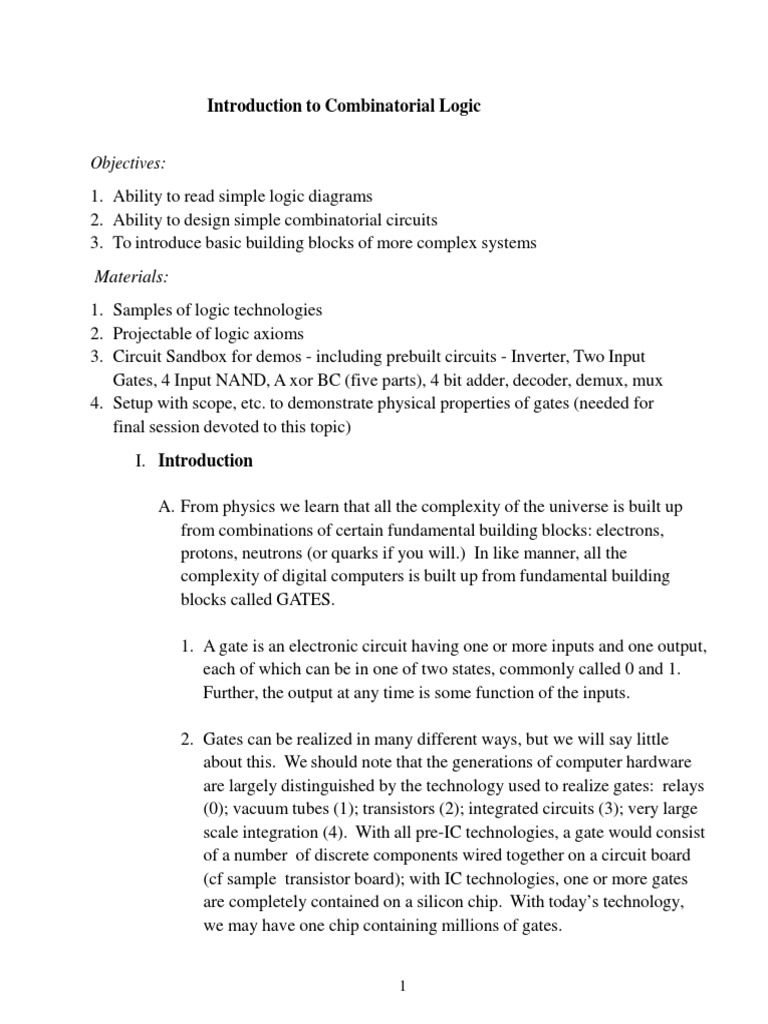 Combinatorial Logic | PDF | Integrated Circuit | Boolean Algebra