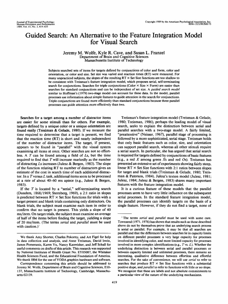 Wolfe, Cave-Guided Search. An Alternative To The Feature Integration ...