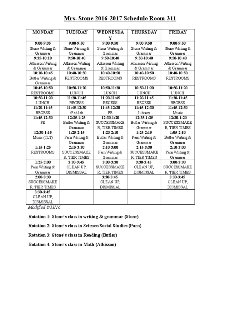 16-17 Schedule | PDF