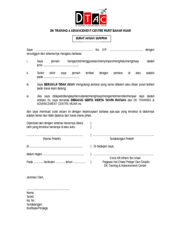 Surat Akuan Sumpah | PDF