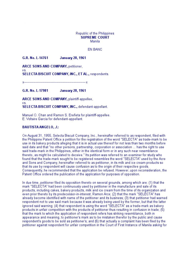 Selecta Trademark Dispute Overview | PDF | Trademark | Lawsuit