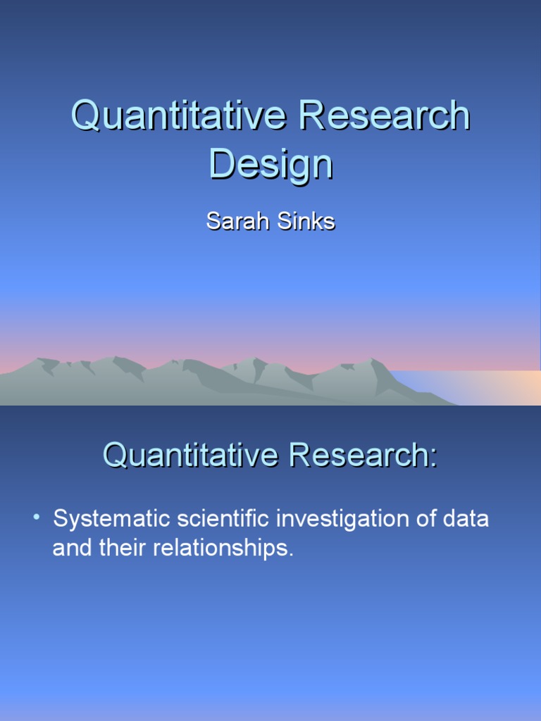 Quantitative Research Design | PDF | Quantitative Research ...