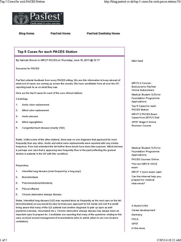 Top 5 Cases for Each PACES Station | Nephrology | Neurology
