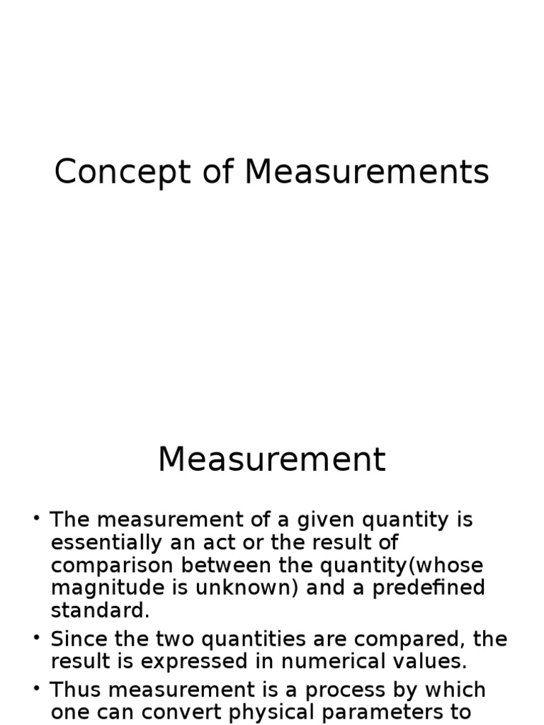 Concept of Measurements | PDF | Measuring Instrument | Measurement