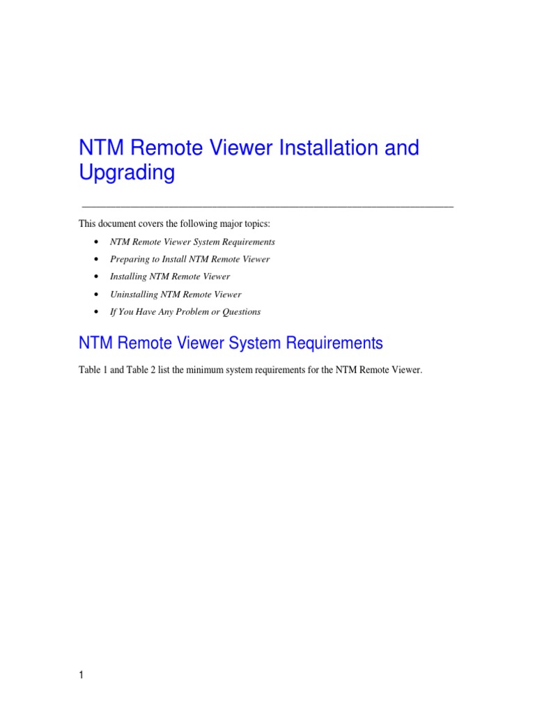NTM Remote Viewer Software Installation and Upgrading | PDF | Windows 7 ...