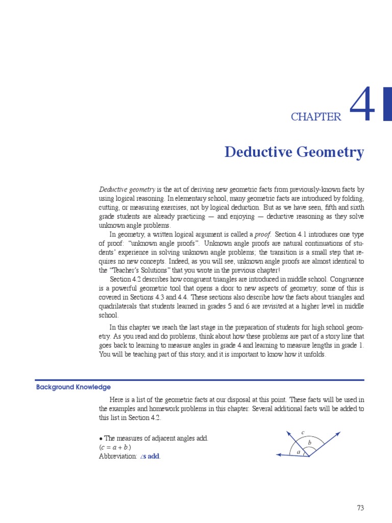 Chapter 4 Deductive Geometry | PDF | Rectangle | Triangle