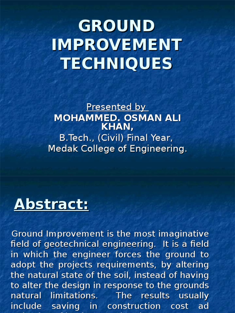 Ground Improvement Techniques | PDF | Deep Foundation | Soil