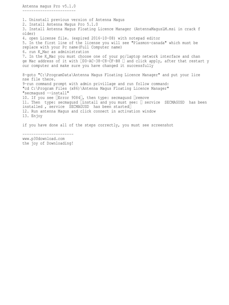 How To Install Antenna Magus | PDF | Computing Platforms | Microsoft Windows