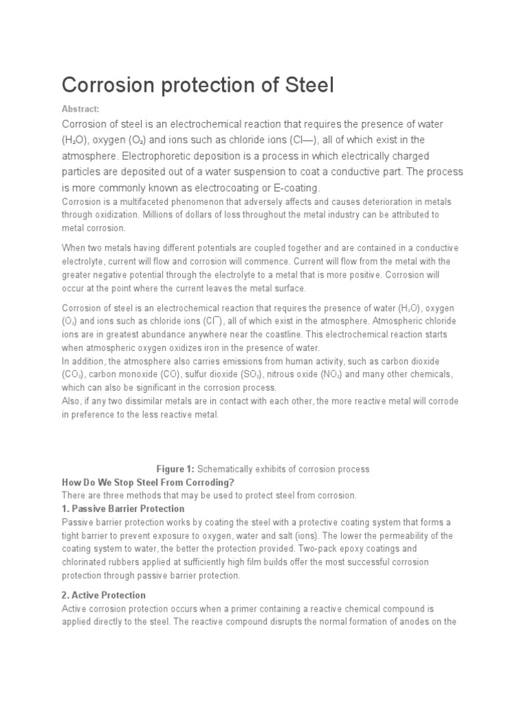 Steel Corrosion Protection Methods | PDF | Corrosion | Electrochemistry