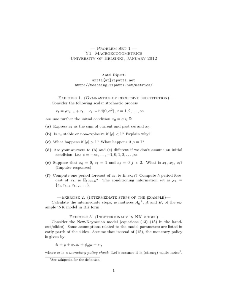 Problem Set 1 | PDF